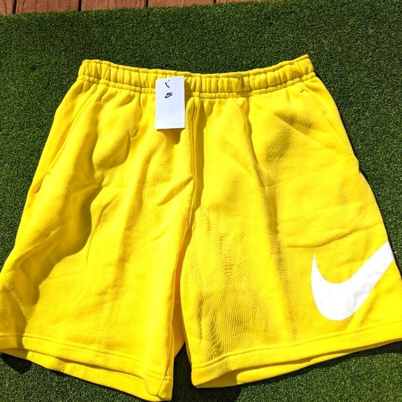 Nike | Shorts | Mens Nike Sportswear Club Fleece Graphic Yellow Shorts ...